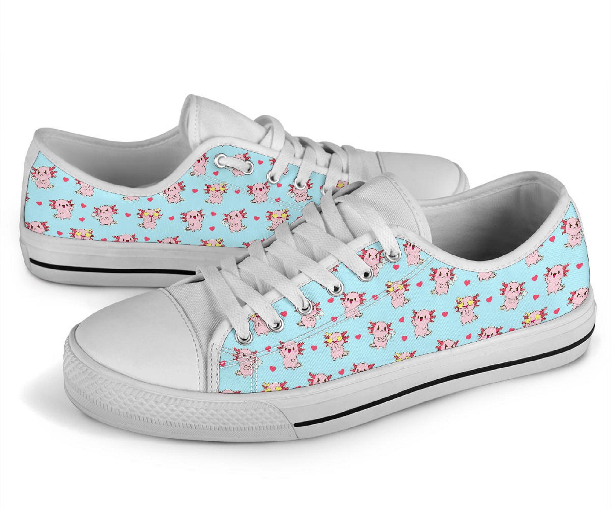 Custom Axolotl Canvas Shoes for Women Men and Kids Low Top - Etsy