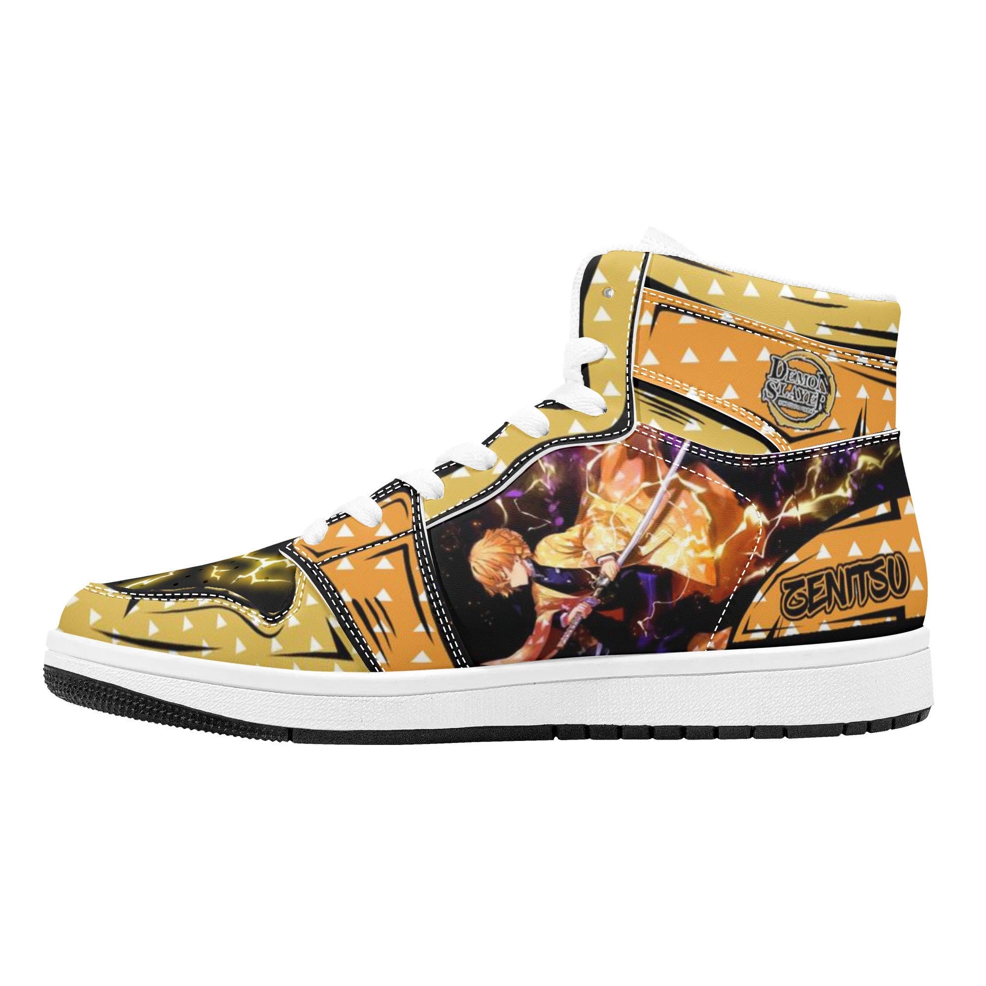 Demon Slayer Zenitsu Shoes Custom Anime Sneakers Cartoon Shoes - Etsy