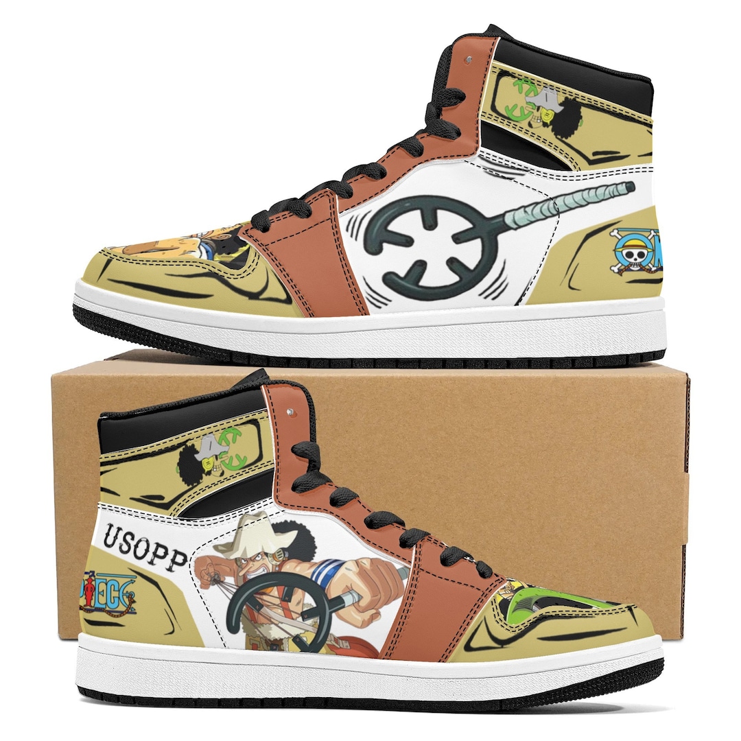 One Piece Shoes Usopp Shoes Custom Anime AJ Sneakers Cartoon - Etsy