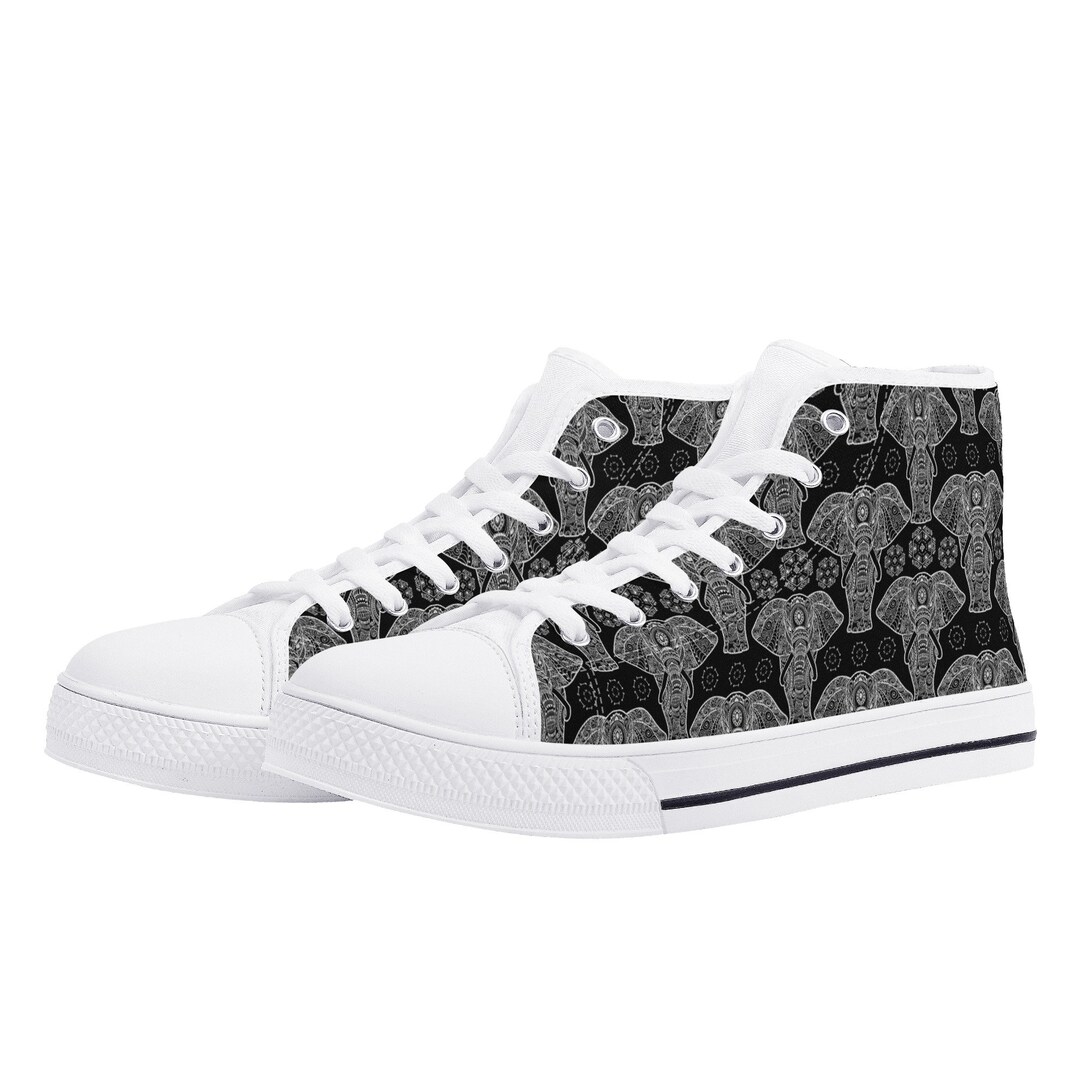Custom Mandala Elephant Shoes for Women High Top Sneakers - Etsy