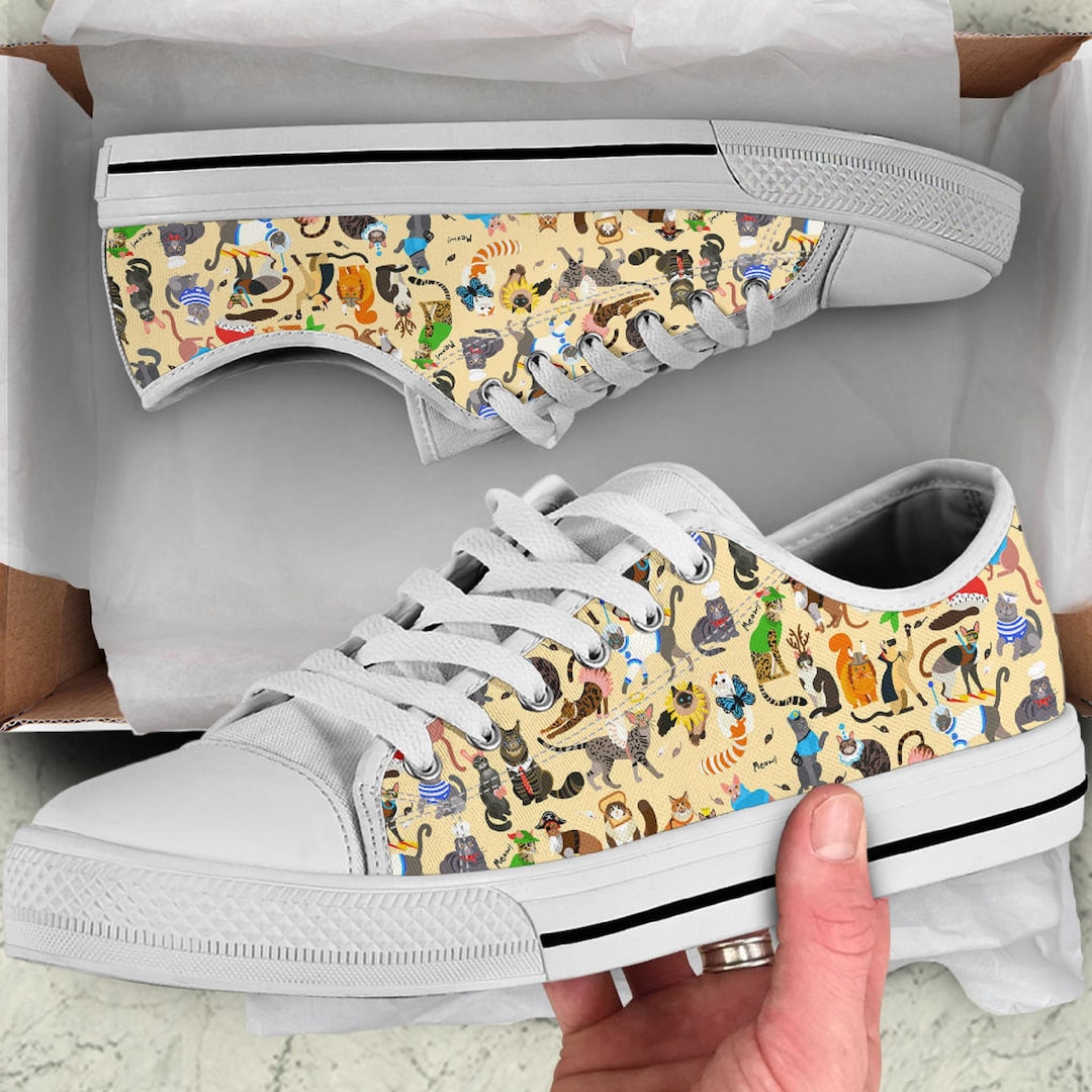 Custom Cat Canvas Shoes for Women Men and Kids Low Top - Etsy