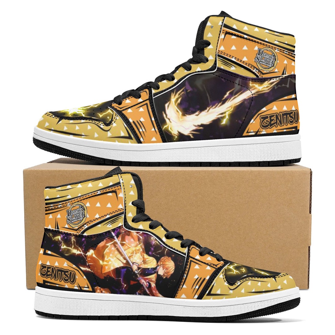 Demon Slayer Zenitsu Shoes Custom Anime Sneakers Cartoon Shoes - Etsy
