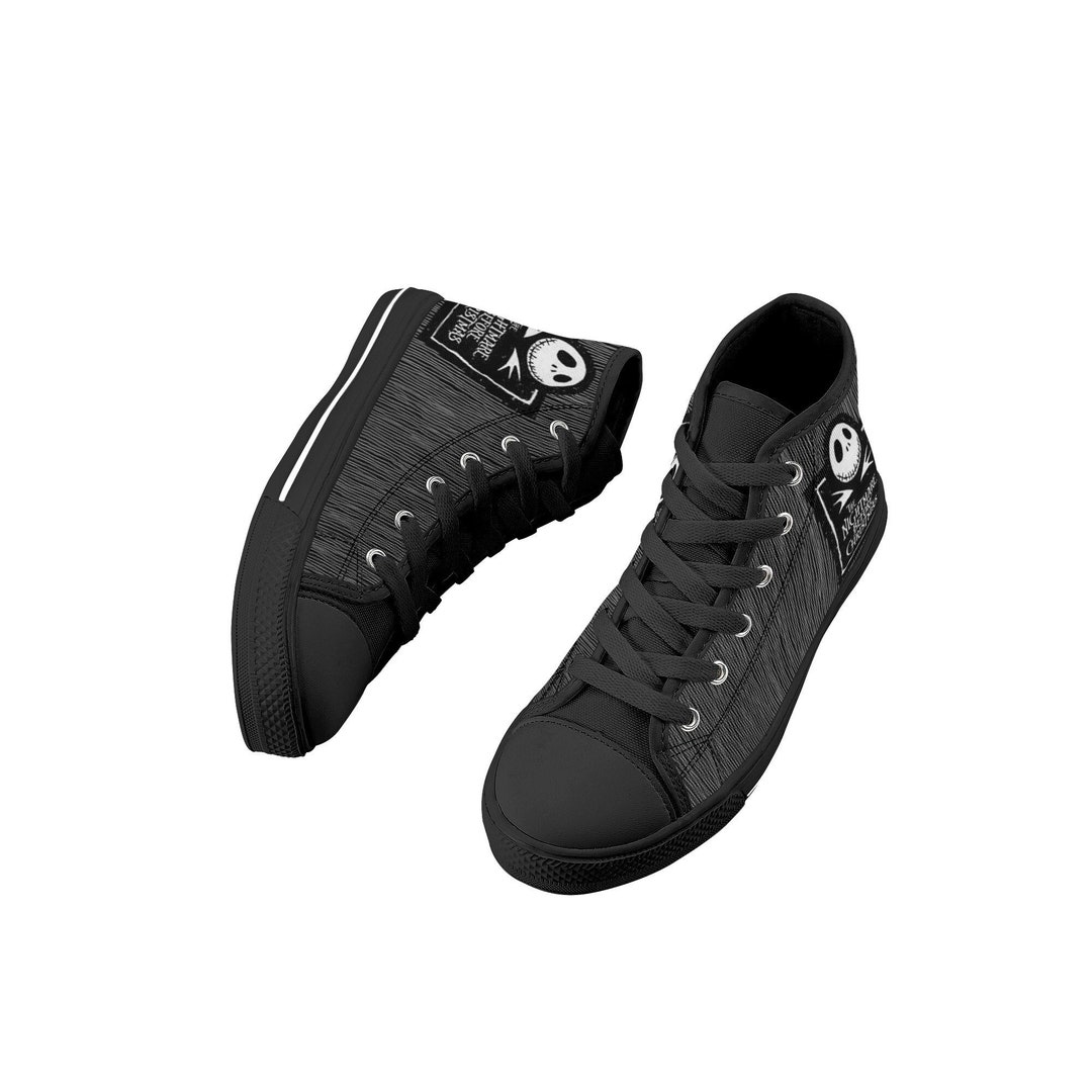 Jack Skellington Kid's High Top Canvas Shoes 02 - Etsy