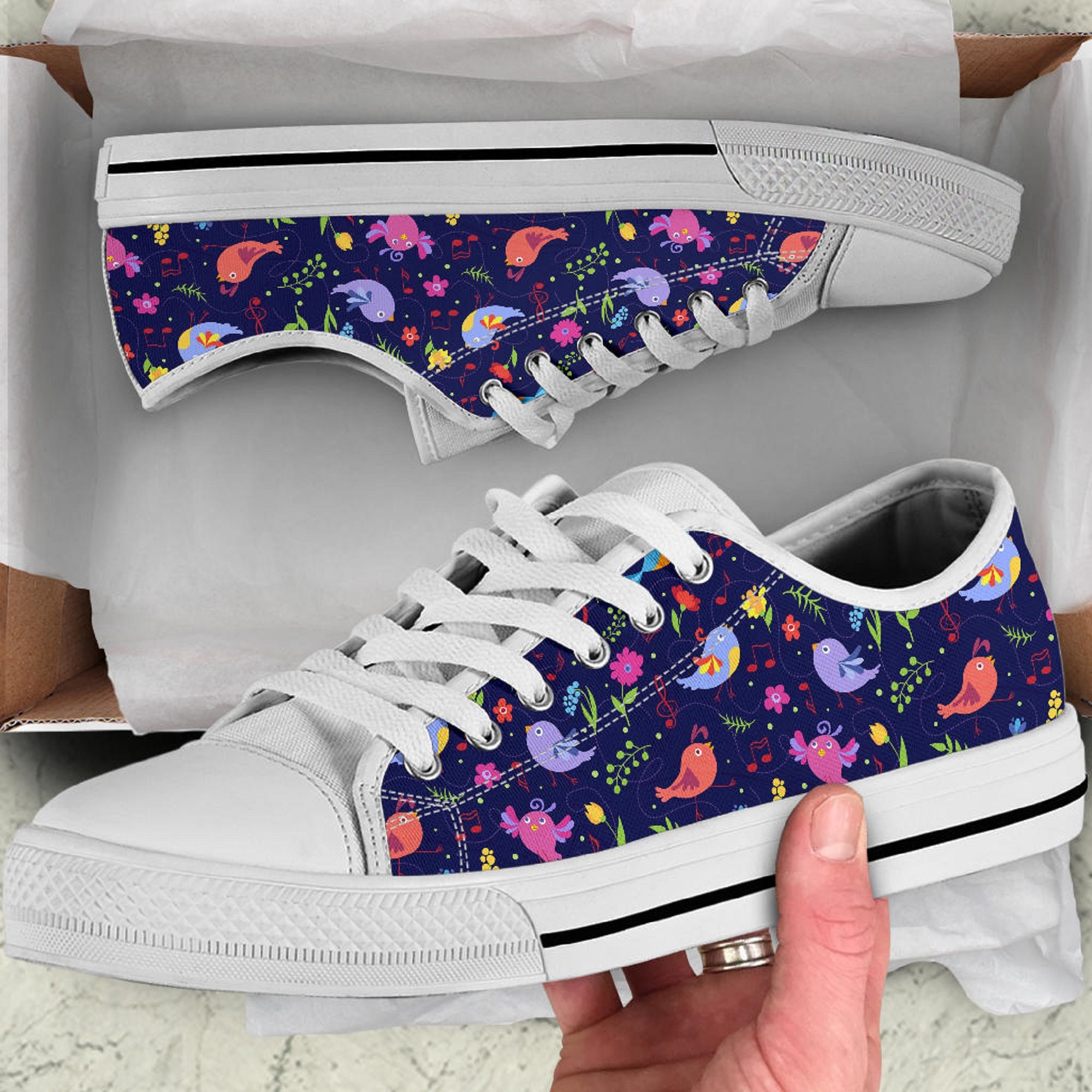Custom Birds Shoes for Women Men and Kids Low Top Canvas - Etsy