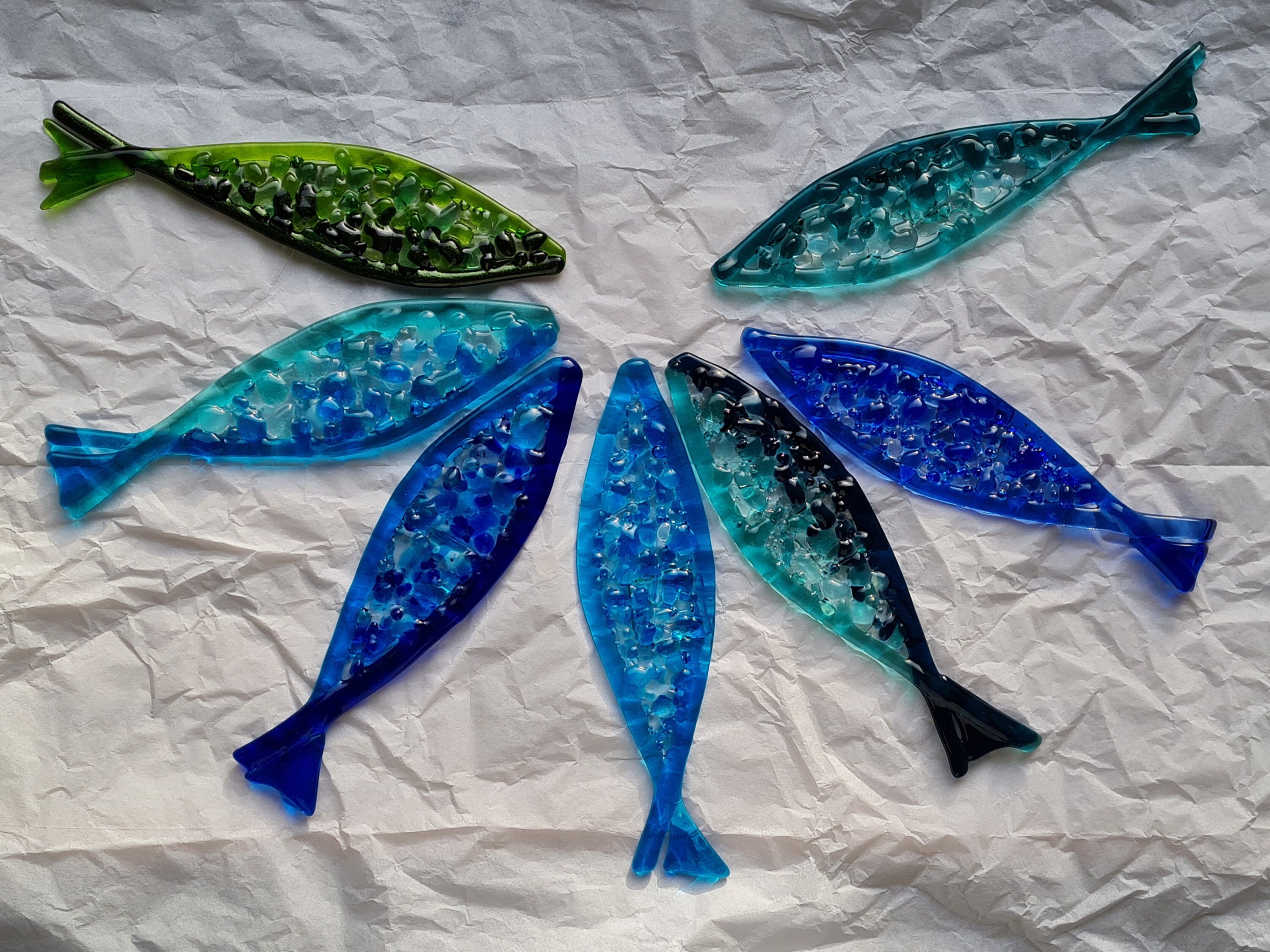 Fused Glass Floating/swimming Fish With Invisible Wall Mount - Etsy ...