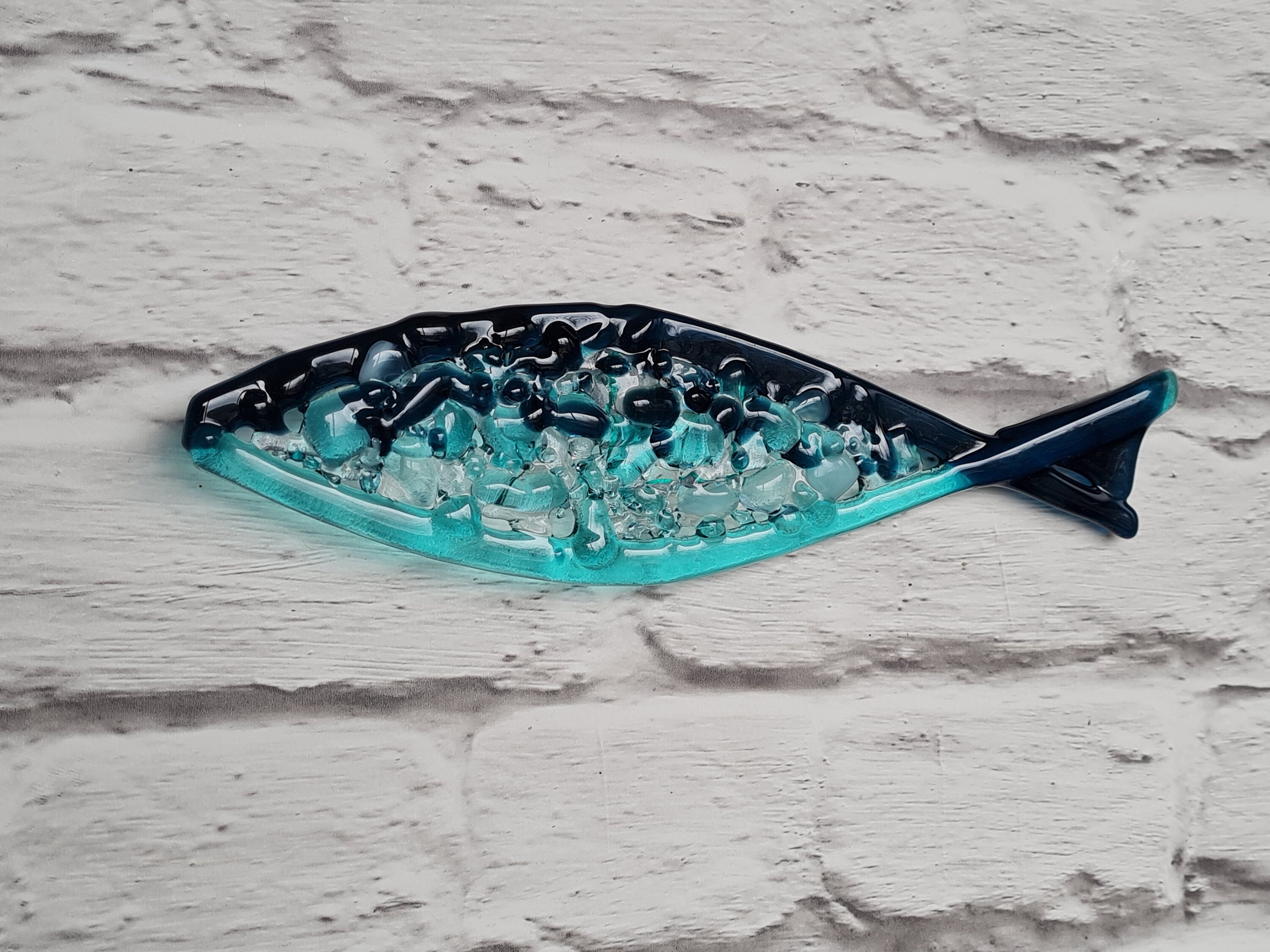 Fused Glass Floating/swimming Fish With Invisible Wall Mount - Etsy ...