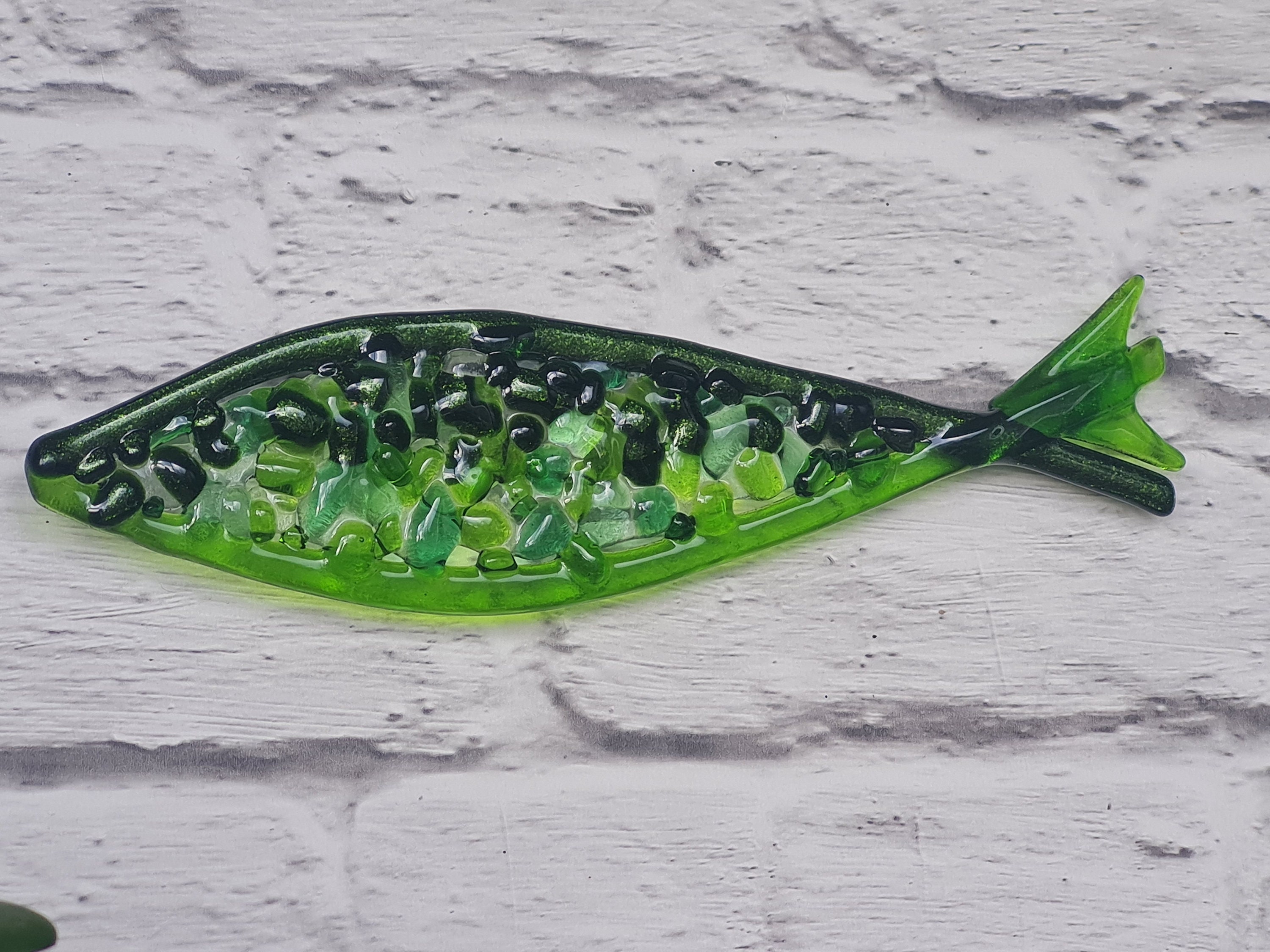 Fused Glass Floating/swimming Fish With Invisible Wall Mount - Etsy ...