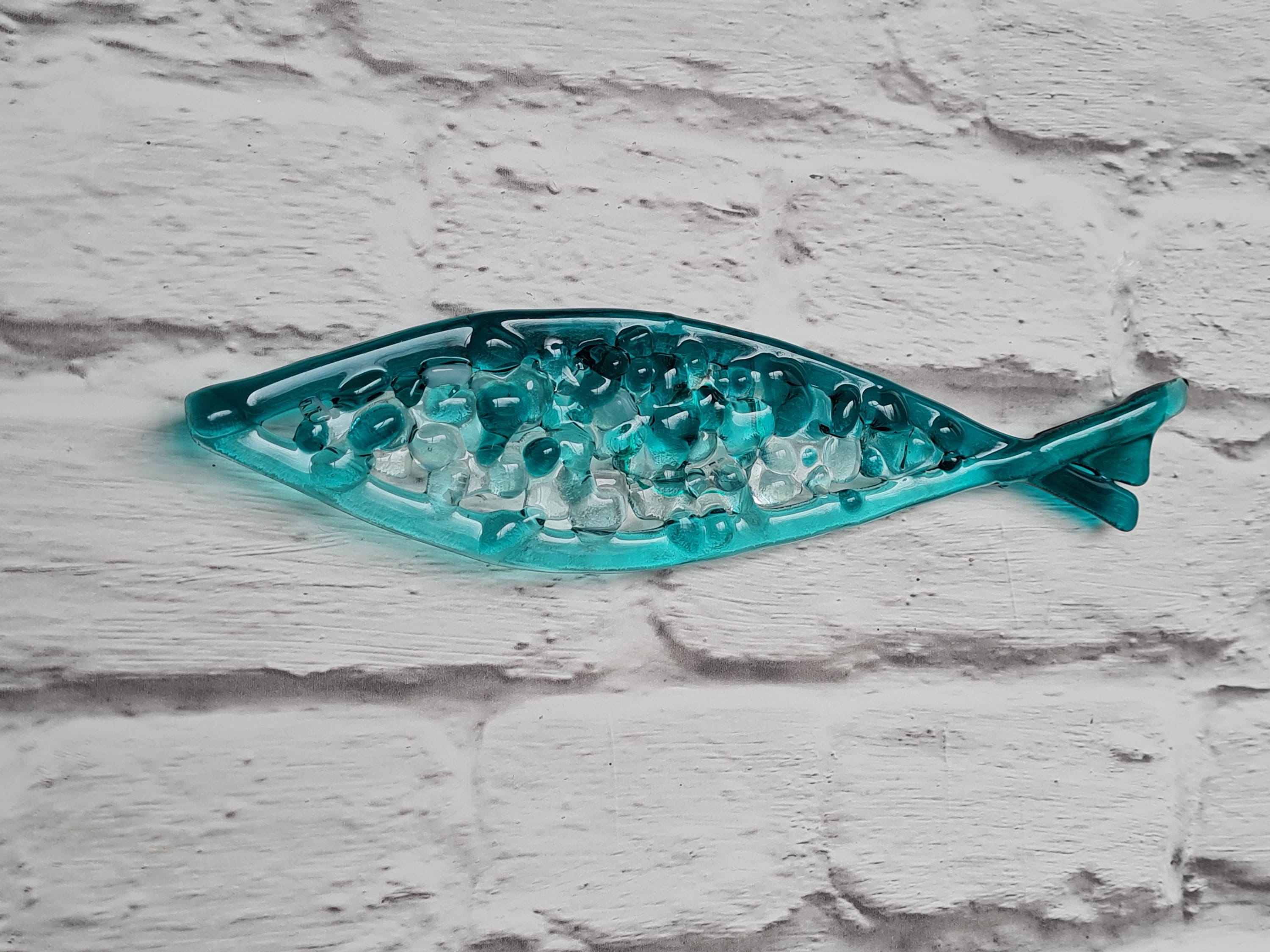 Fused Glass Floating/swimming Fish With Invisible Wall Mount - Etsy ...