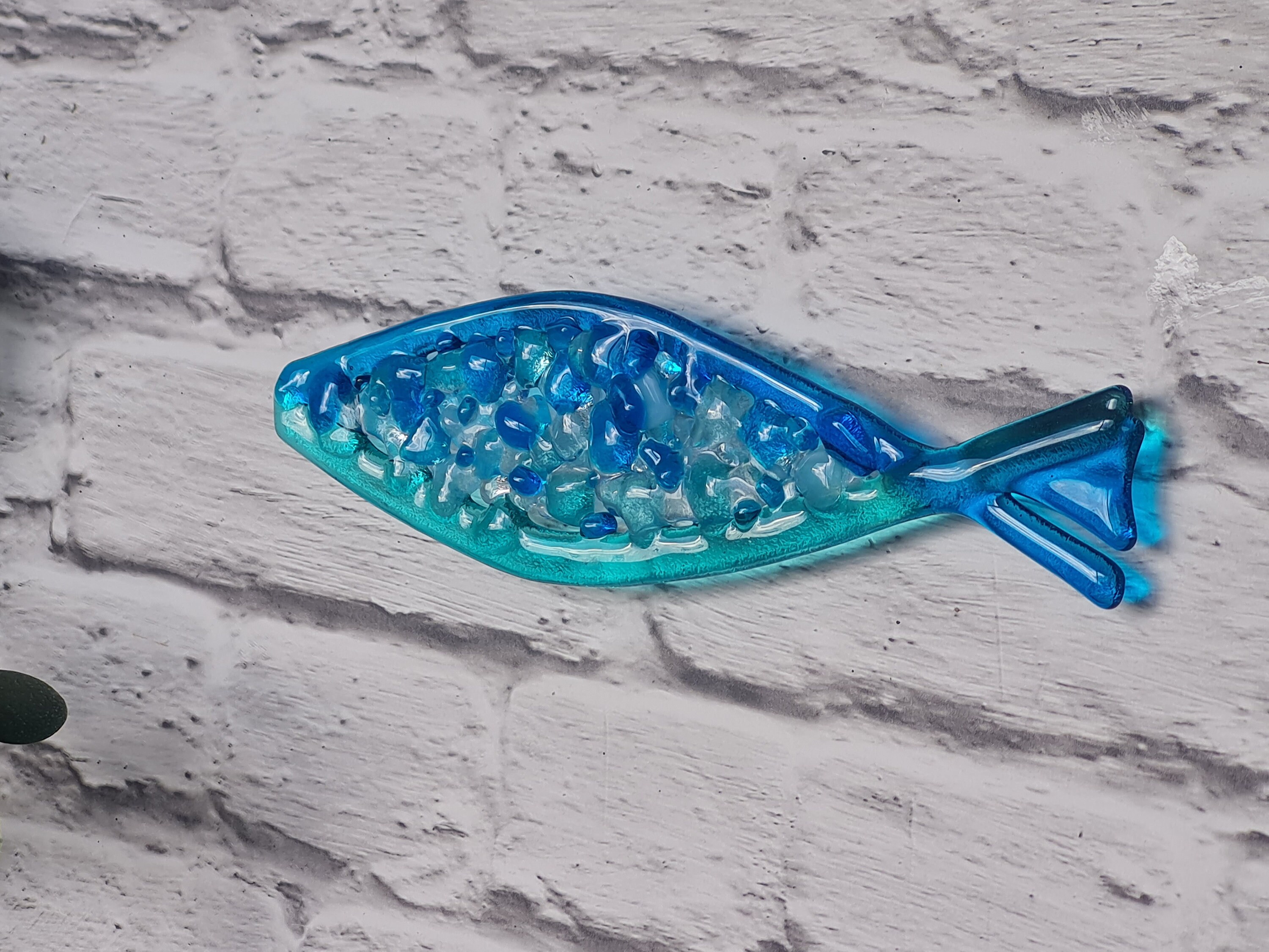 Fused Glass Floating/swimming Fish With Invisible Wall Mount - Etsy ...