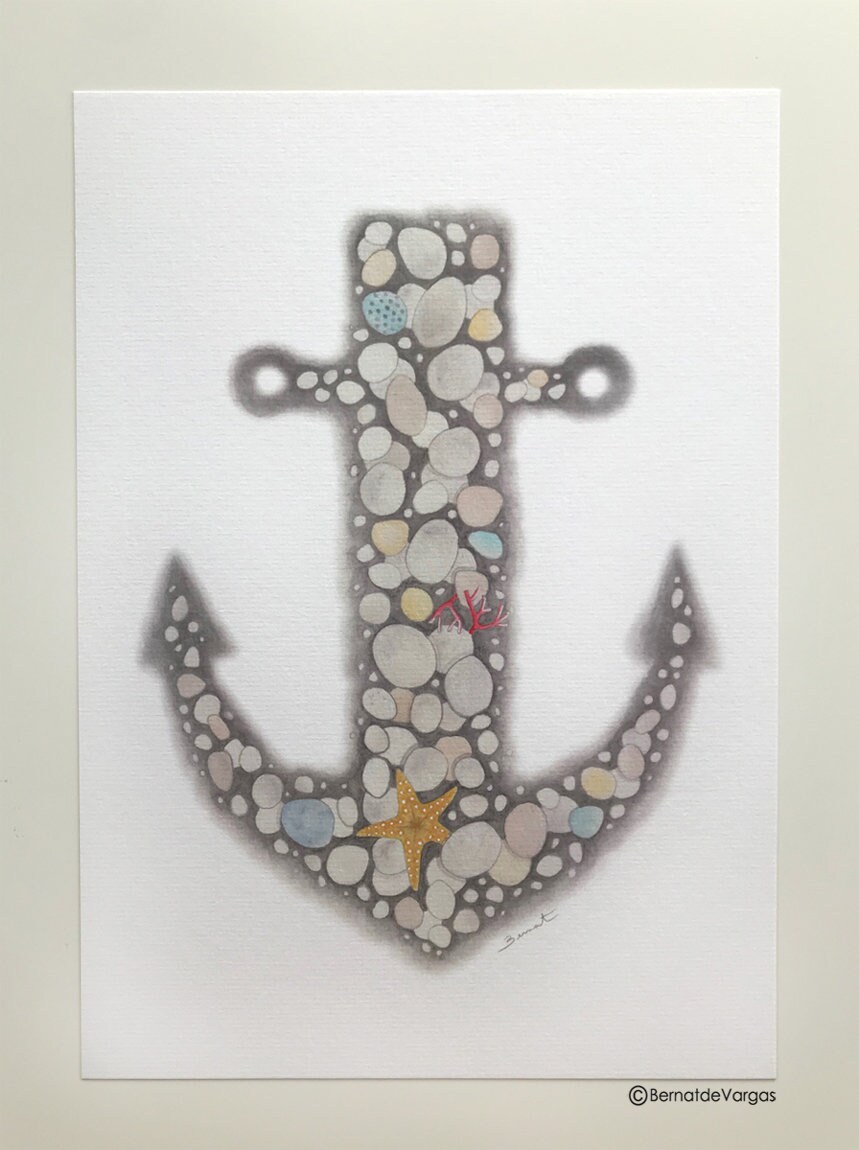 Natural Anchor Illustration Art Print Watercolor Wall Art - Etsy