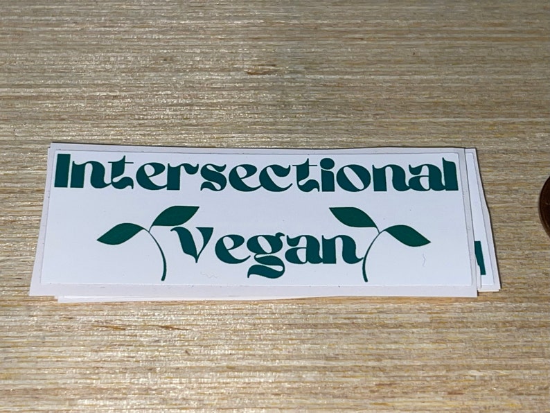 Intersectional Vegan Rectangle Sticker - Etsy