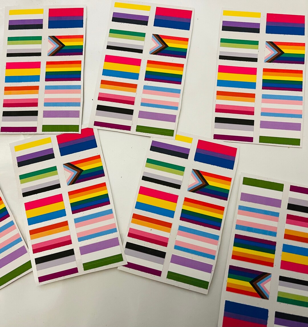 Tiny Pride Flag Sticker Sheet 10 Different Flags per Sheet - Etsy