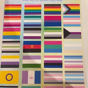 Pride Flag Sticker Sheet 28 Pride Flags Two Sizes Tiny Sheet and Large ...