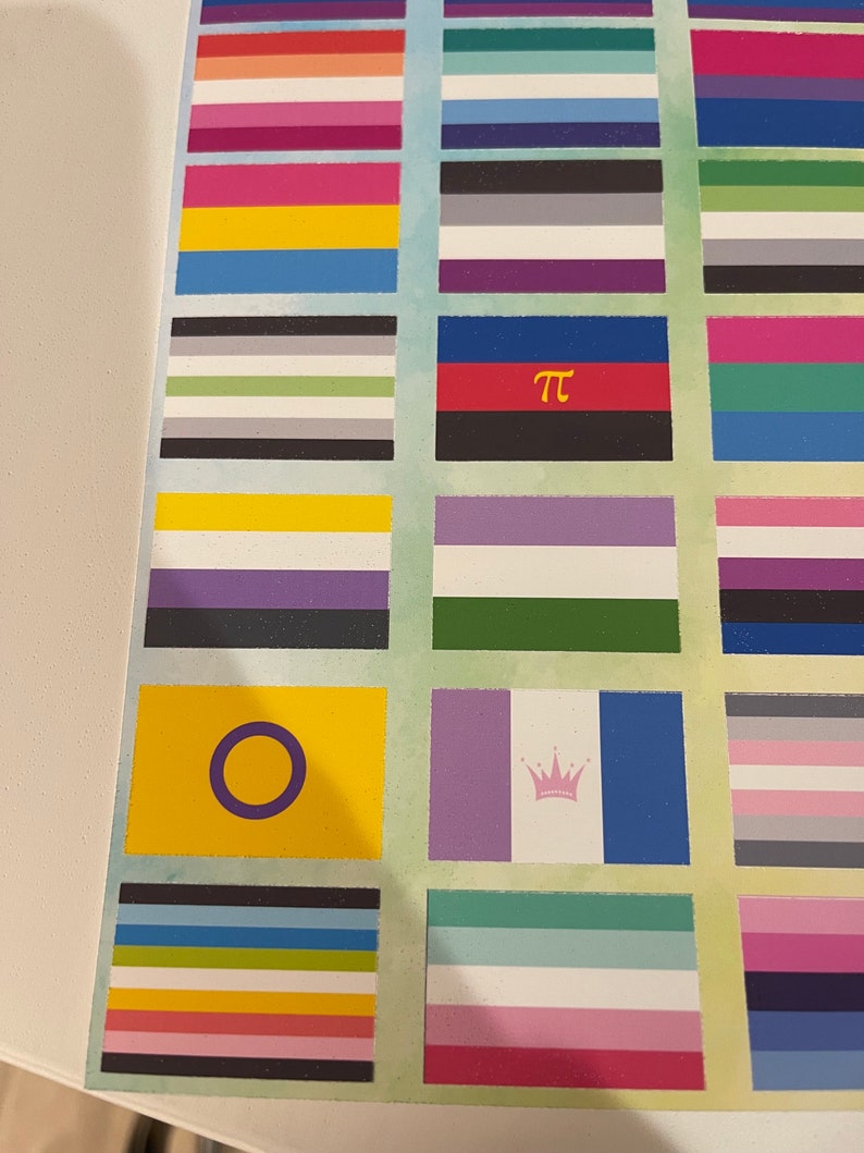 Pride Flag Sticker Sheet 28 Pride Flags Two Sizes Tiny Sheet and Large ...