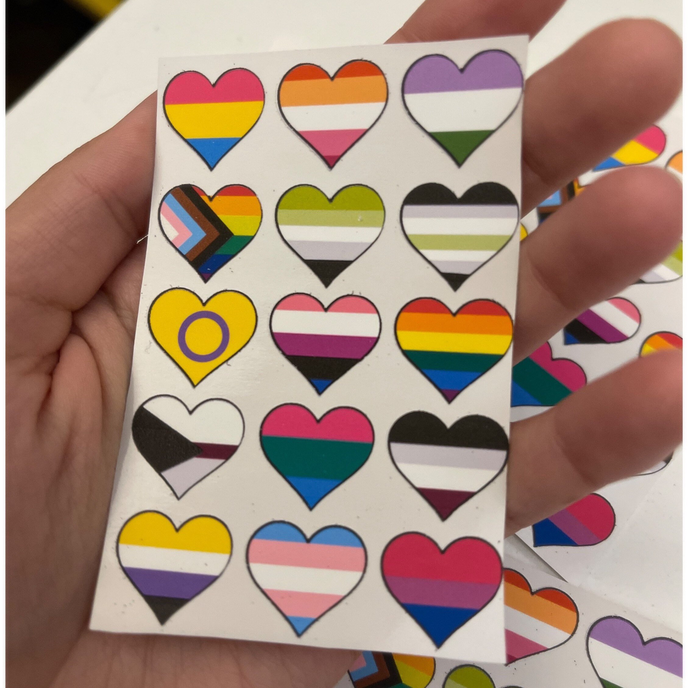Tiny Pride Flag Hearts Sticker Sheet 15 pride flags in one sheet - Etsy.de