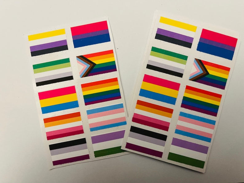 Tiny Pride Flag Sticker Sheet (10 Different Flags per Sheet) - Etsy