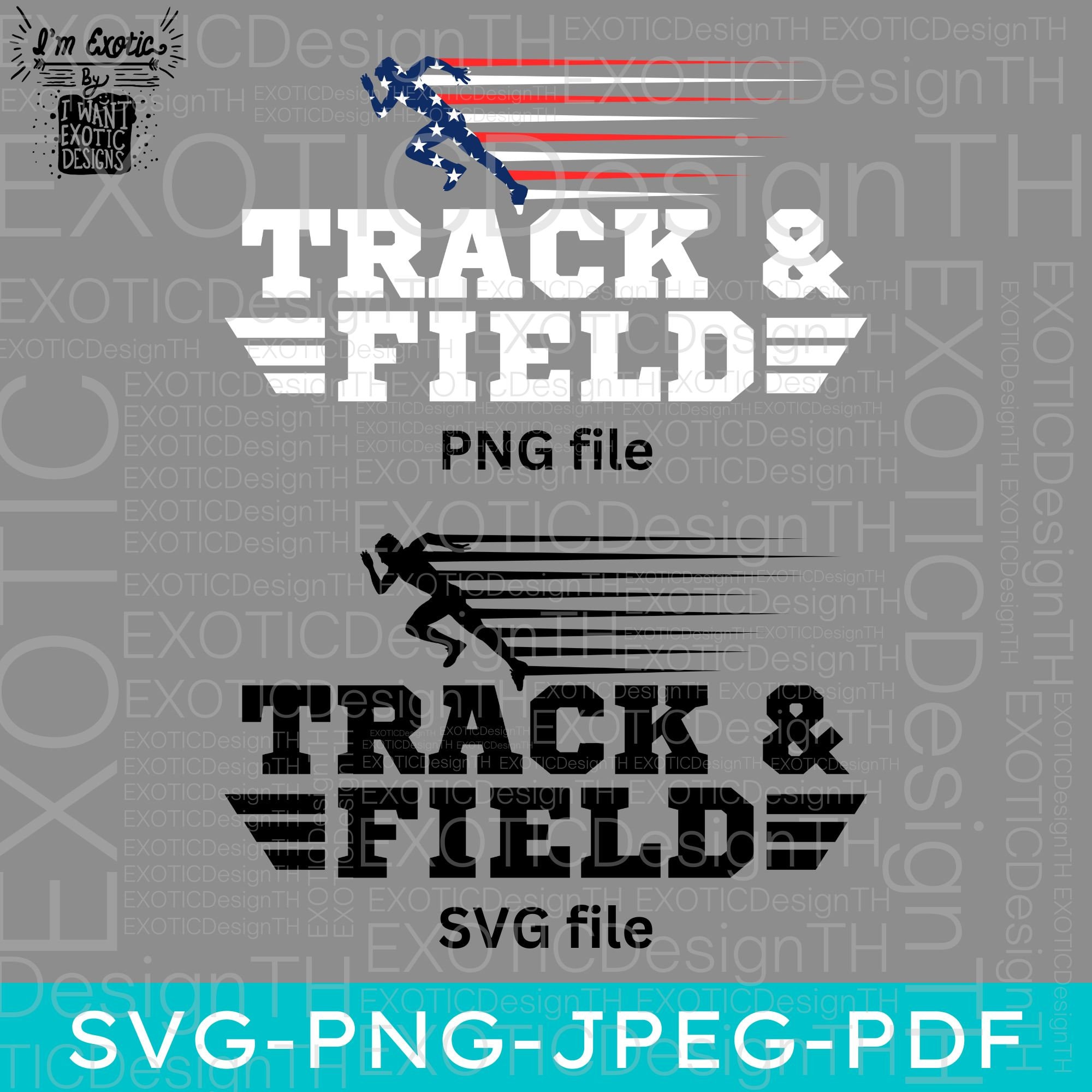 American Flag Track and Field/usa Running Track Team/america - Etsy