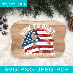 How to Bunt Don't Hit Dinger USA Flag PNG, Big Hit Funny Baseball SVG ...