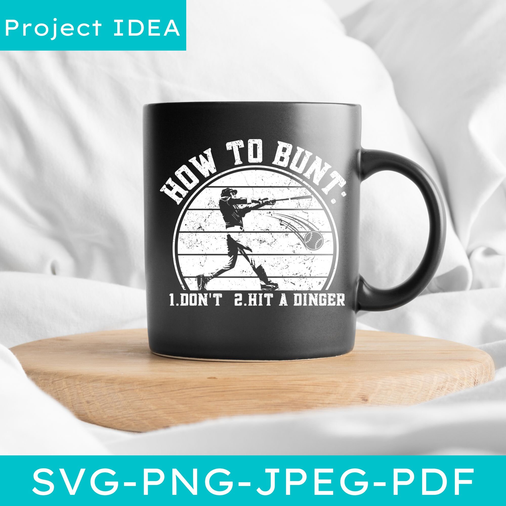 How to Bunt Don't Hit Dinger USA Flag PNG, Big Hit Funny Baseball SVG ...