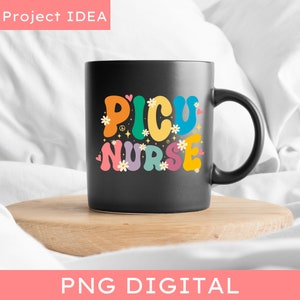 Cute Groovy PICU Nurse/retro Pediatric Intensive/rn Care Unit Nurse ...