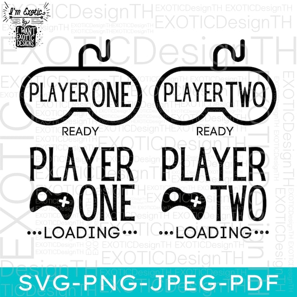 Player One Player Two Svg - Etsy