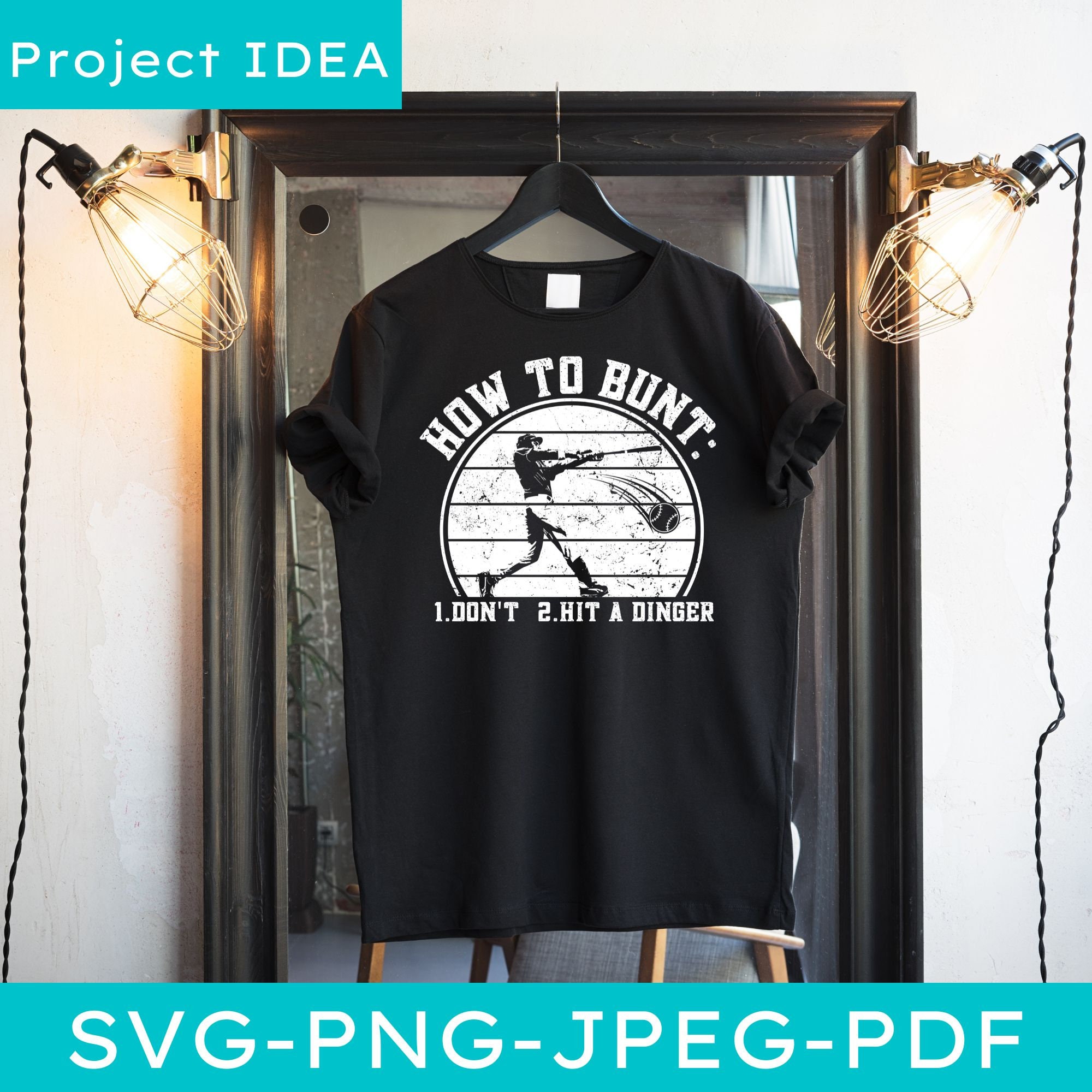 How to Bunt Don't Hit Dinger USA Flag PNG, Big Hit Funny Baseball SVG ...