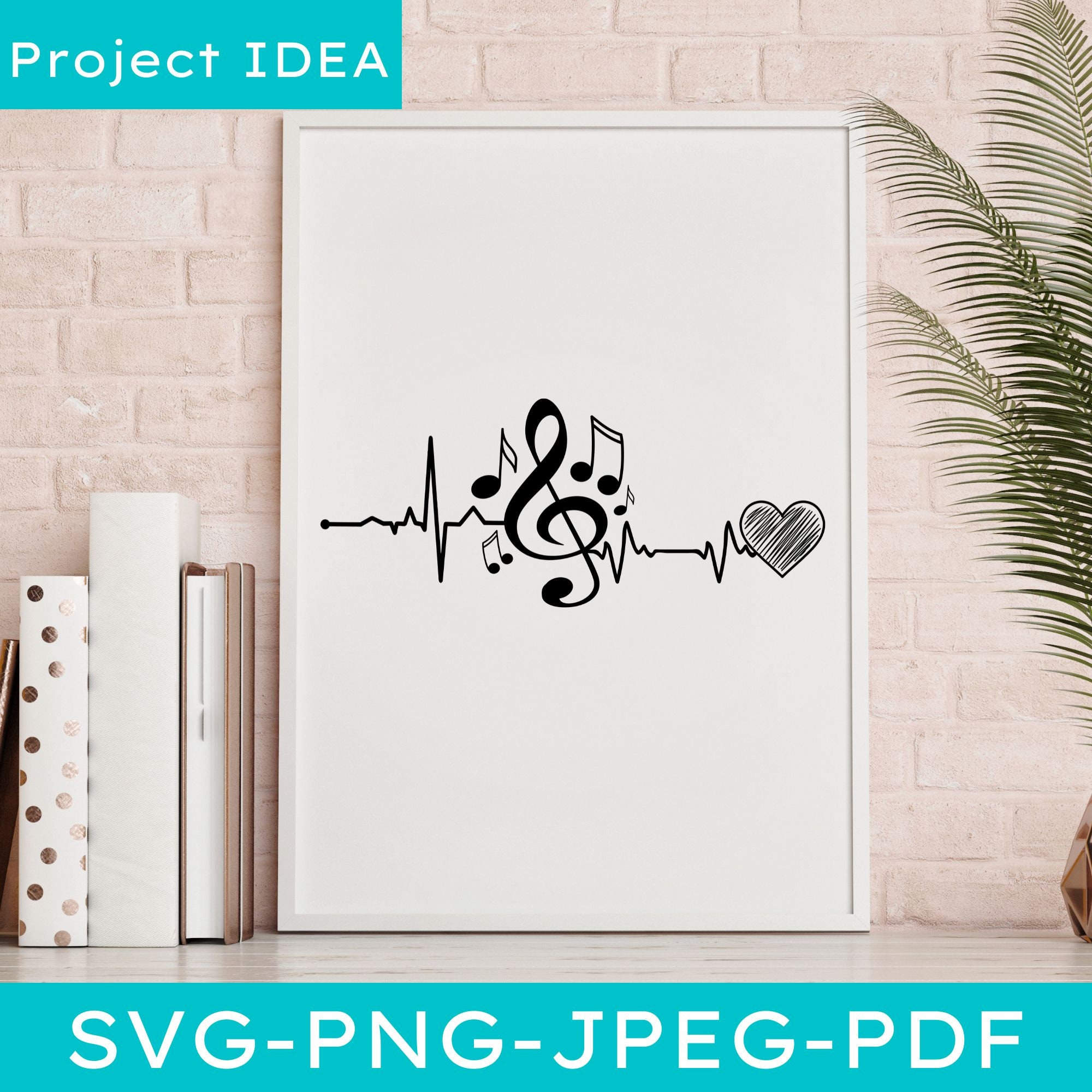 Musical Notes Heartbeat / Music Note Frequency / Rasta Reggae Pulse ...