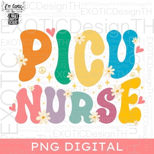 Cute Groovy PICU Nurse/retro Pediatric Intensive/rn Care Unit Nurse ...