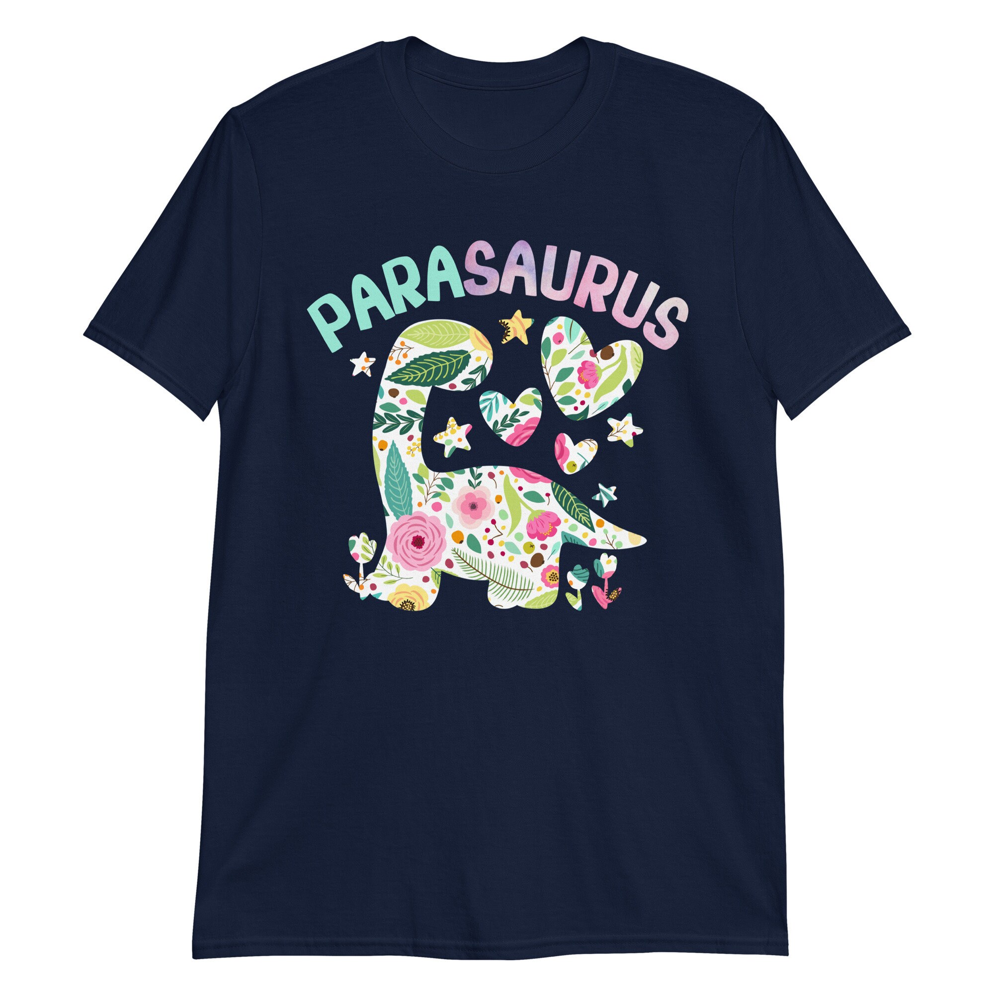 Parasaurus Watercolor Floral Shirt, Funny Paraeducator Dinosaur ...