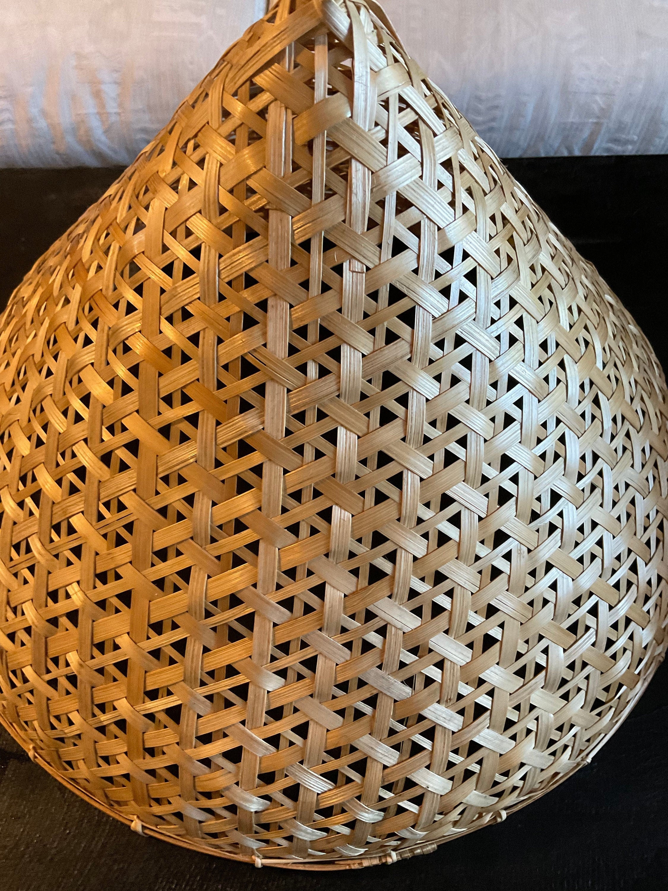 Decorative Asian Conical Hat. Set of 2. Thinly Sliced Bamboo - Etsy