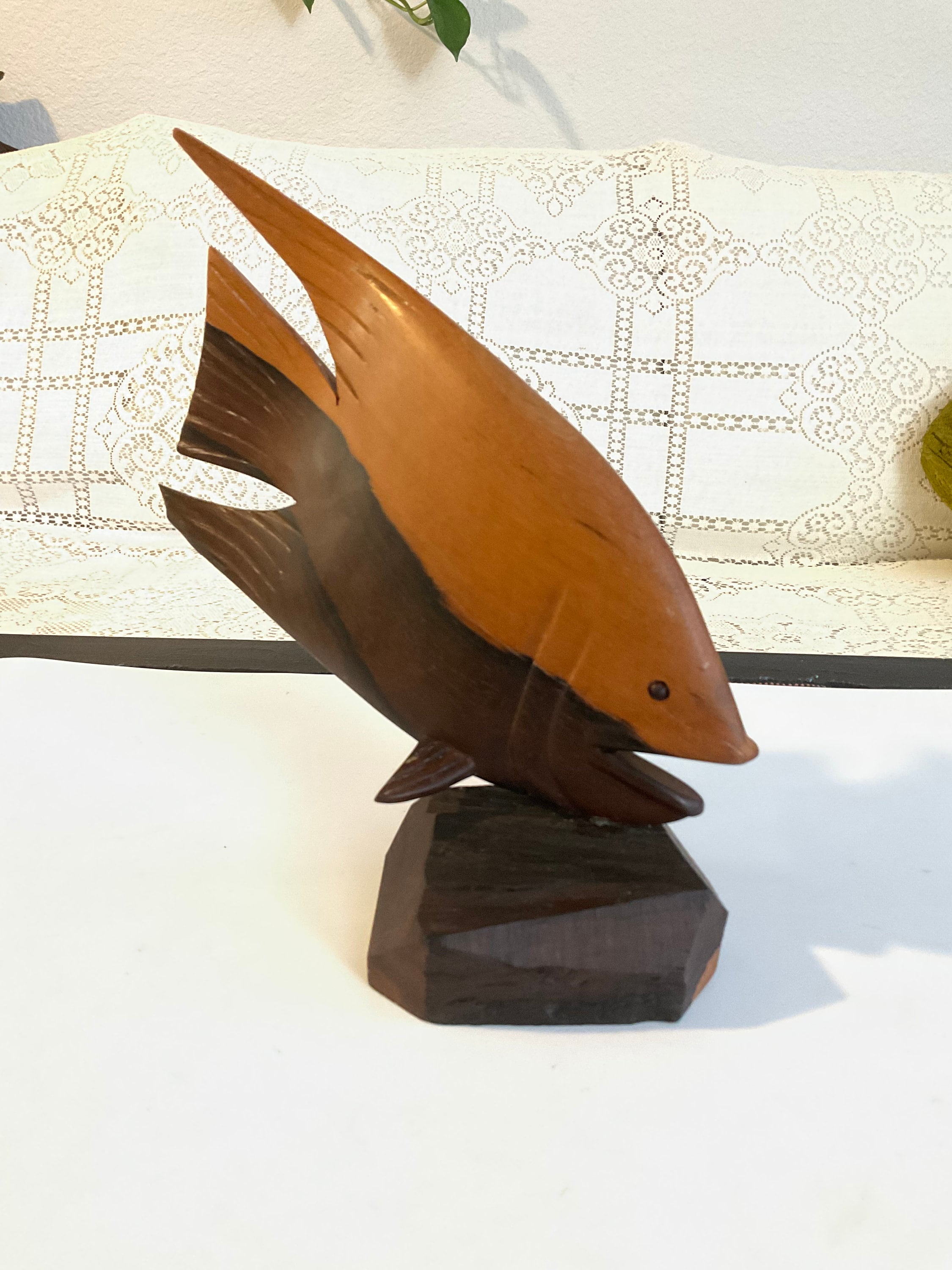 Vintage Wooden Fish. Wood is Naturally Two-toned. Stand Decor.hand ...