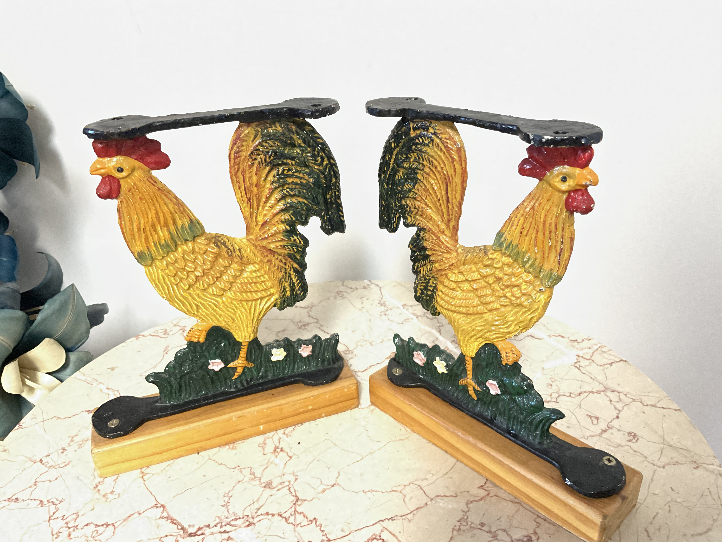 Cast Iron Rooster Shelf Brackets. Vintage. Sold Individually. 6.5” Tall ...