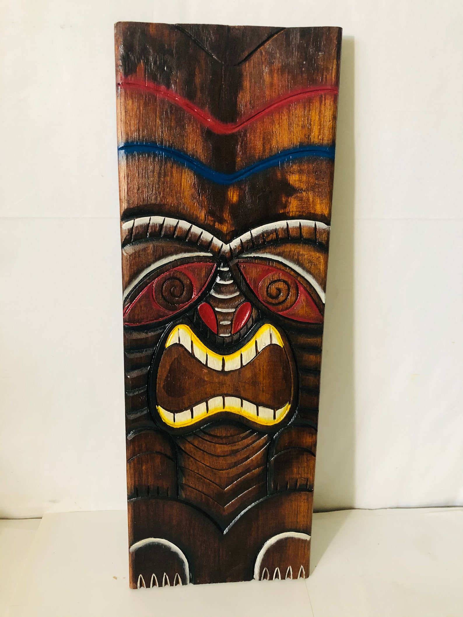 Tiki Masks. Flat Wall Hanging. Symbolism for Protection and Good ...