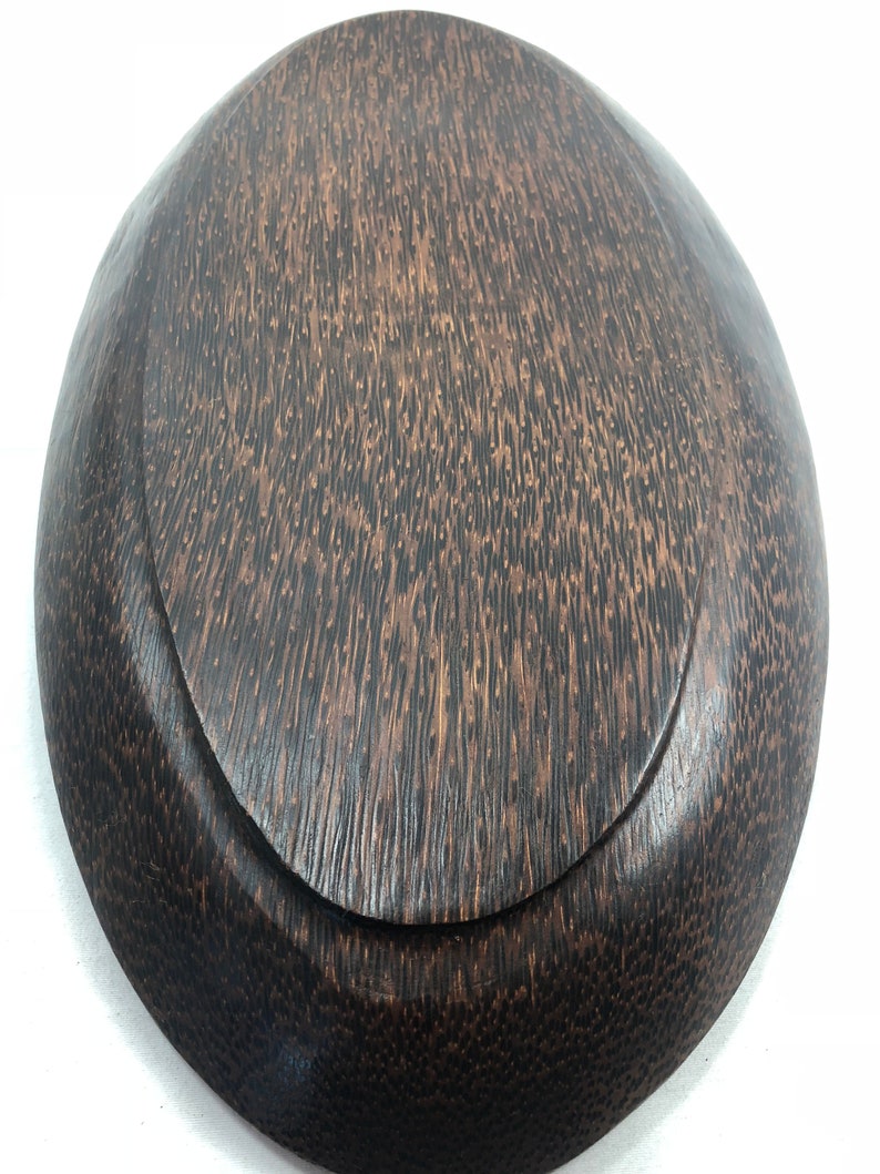 Oval Coconut Wood Decorative Tray. 16 Long 2 Section Tray. - Etsy