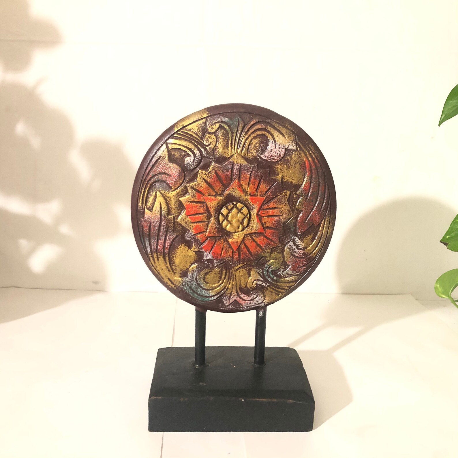 Floral Medallion Stand. 17 14.5 and 11.5 Tall. Wooden - Etsy