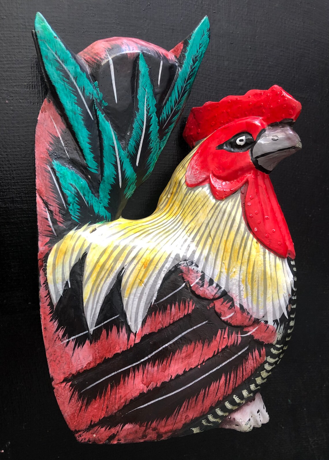 Wooden Rooster Figurine. Hand Carved. Hand Painted. 2 Choices: - Etsy