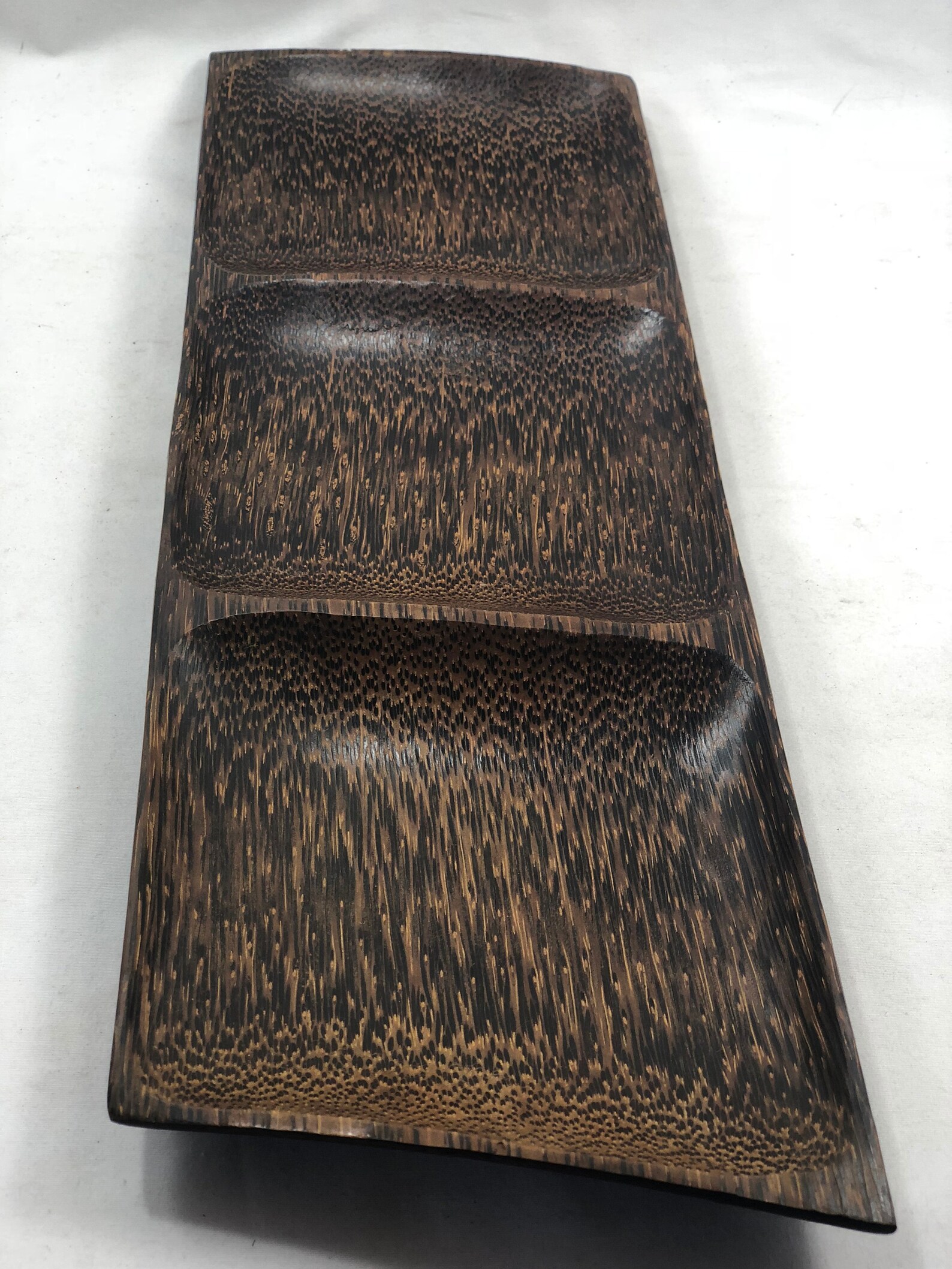 16 Long Coconut Wooden Tray. Three Sections. Platter - Etsy