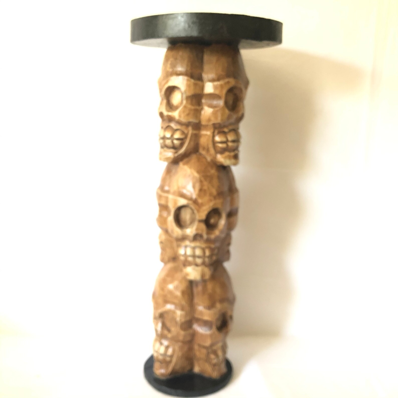 9-skull Stand. Wood Hand Carved. 21 Tall. Halloween Dia De - Etsy UK