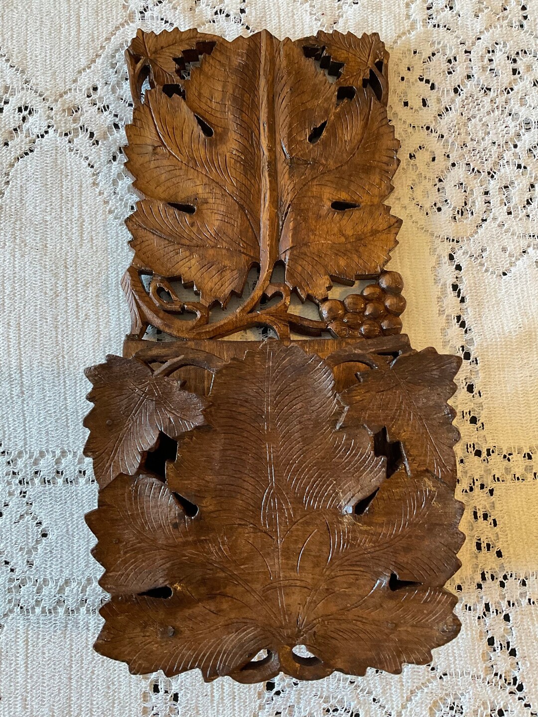 Vintage Wooden Carved Grape Vine Letter Holder Stand. 11.5” Tall. - Etsy