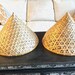 Decorative Asian Conical Hat. Set of 2. Thinly Sliced Bamboo Hexagonal ...