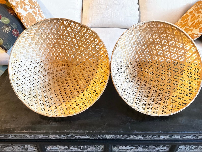 Decorative Asian Conical Hat. Set of 2. Thinly Sliced Bamboo - Etsy