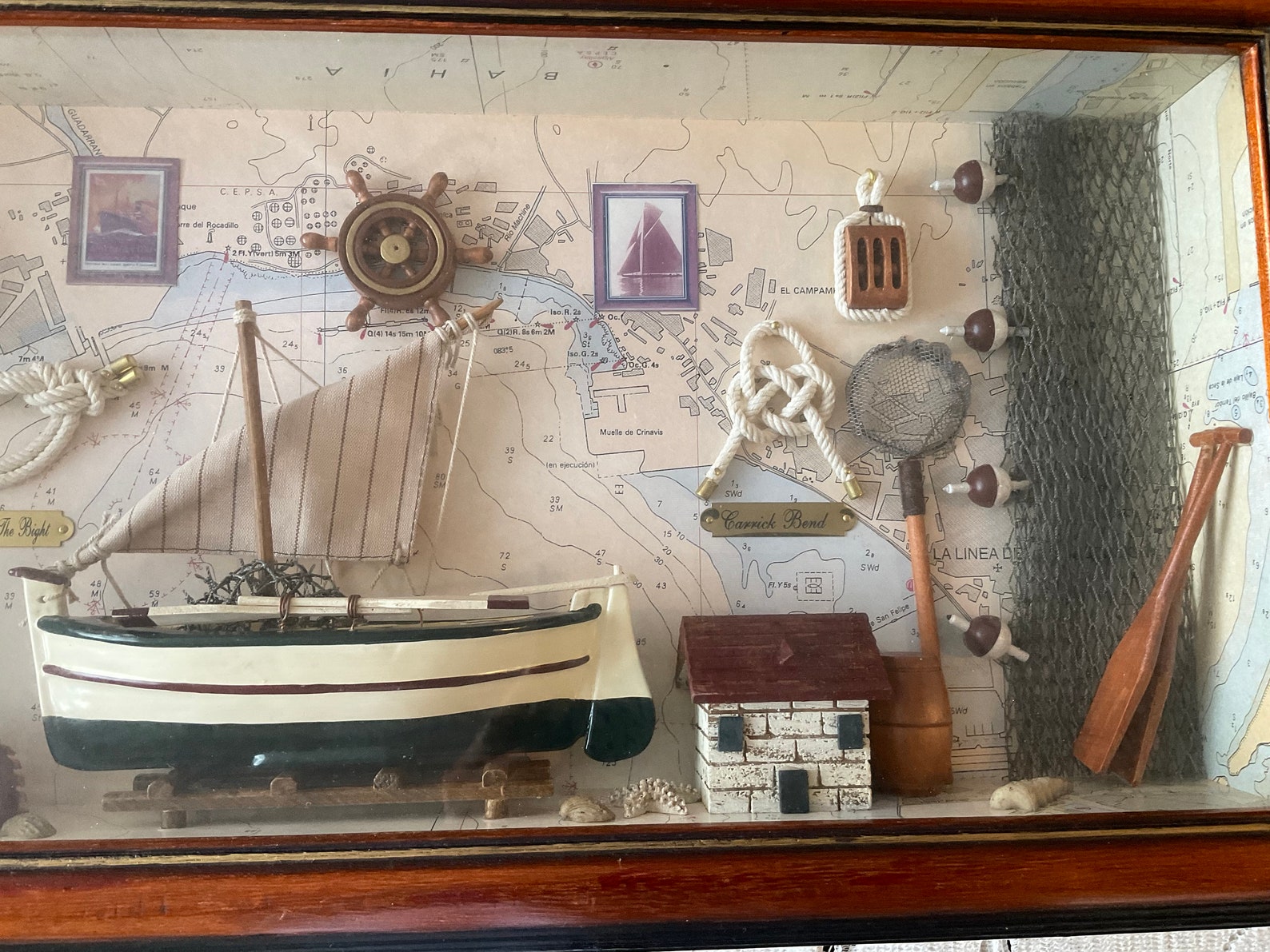 Vintage Fishing Shadow Box. Miniature Replica of Fishing - Etsy