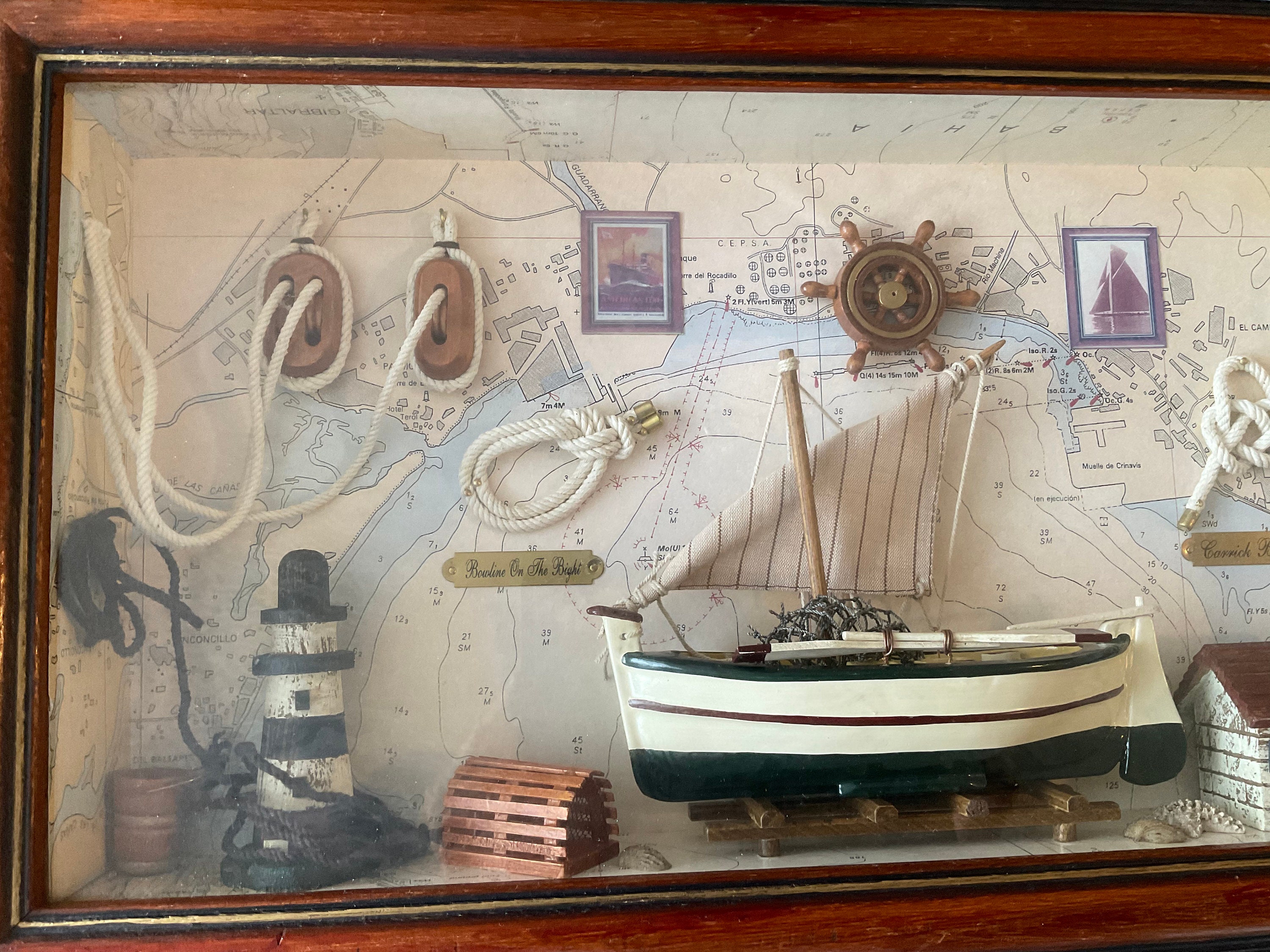 Vintage Fishing Shadow Box. Miniature Replica of Fishing - Etsy