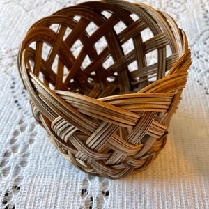 Vintage Woven Coconut Midribs Tray and Glass Holder Set. One 10.5 ...