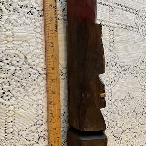 Vintage Wooden Inca Totem Pole With Tiger Animal Spirit. Possibly a ...