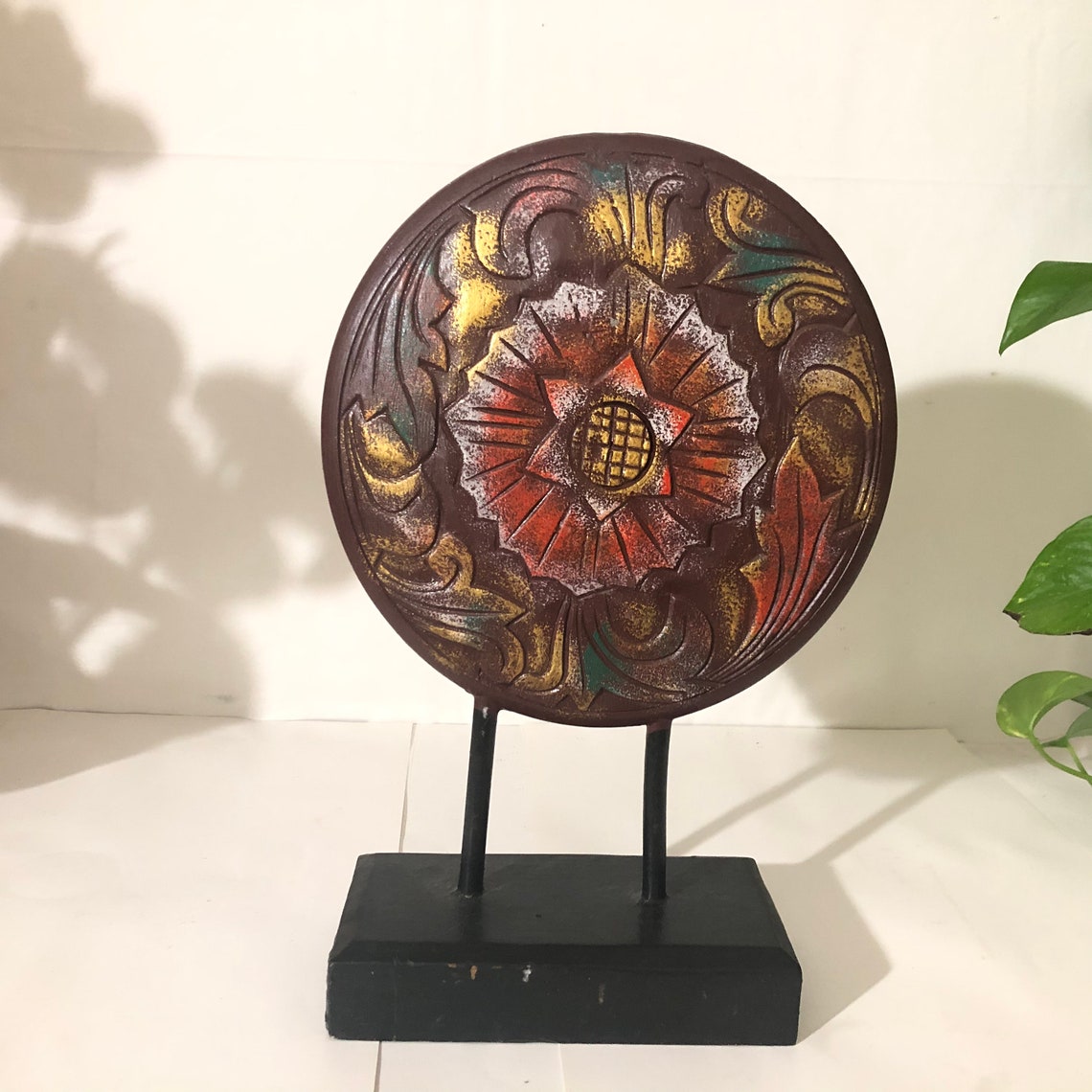 Floral Medallion Stand. 17 14.5 and 11.5 Tall. Wooden - Etsy