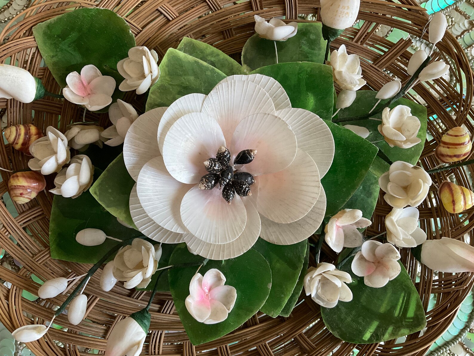 Vintage Philippine Wall Shell Flower Arrangement. Beautifully - Etsy