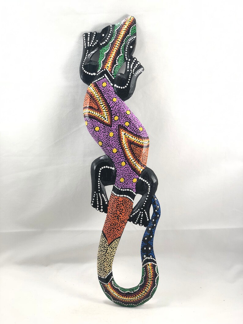 Lively Colored Handcrafted Gecko. Painted Dot per Dot by - Etsy