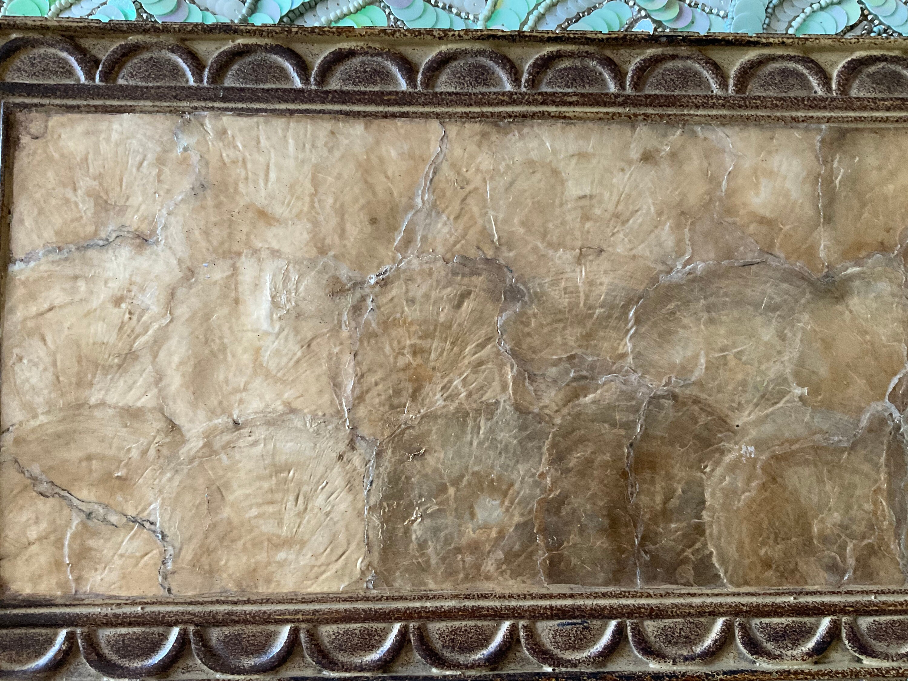 Vintage Footed Tray. Asian Tray with Capiz Shell Inlay. Resin | Etsy