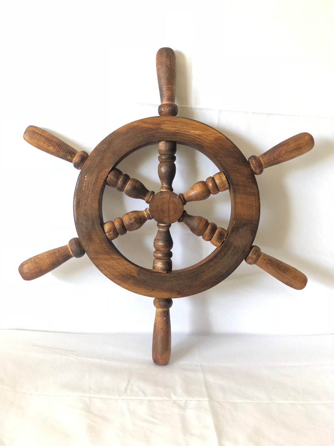 Boat Wheel. Wooden. 16” Diameter. Good Addition to Nautical, Coastal ...